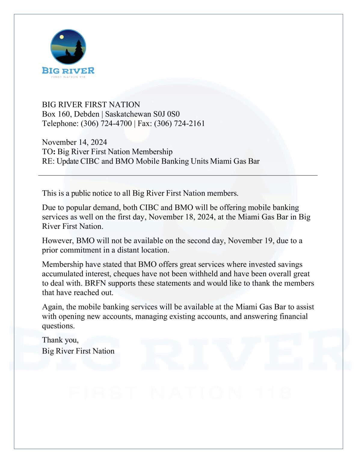 Big River First Nation | Community Website