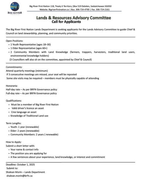 Big River First Nation | Community Website